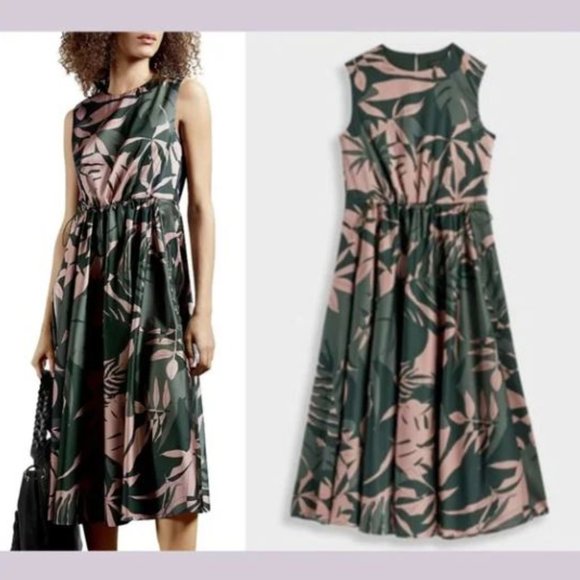 Ted Baker London | Dresses | Ted Baker Dagny Draw Cord Floral Midi ...